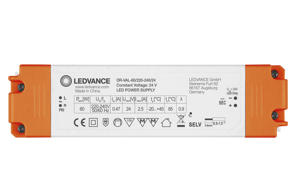LEDVANCE DRIVER LED VALUE DR-VAL-60/220-240/24, 60W, 24VDC | myWAC E-Business centrum