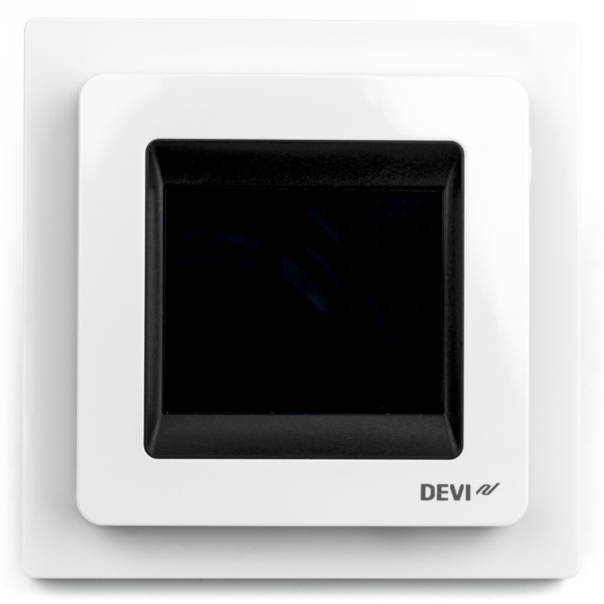 DEVI DEVIREG TOUCH S DESIGN RÁMEČKEM, BÍLÁ BARVA, RAL 9003, 140F1071 | ELKOV elektro a.s.