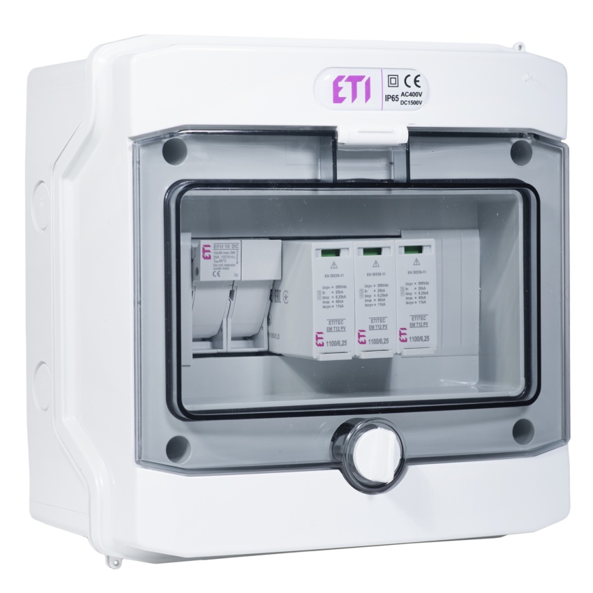 SSY ETI ROZVADĚČ RFVE-DC1-1-T12 PRO 1 STRING TŘ. OCHR. I+II NA OMÍTKU ...