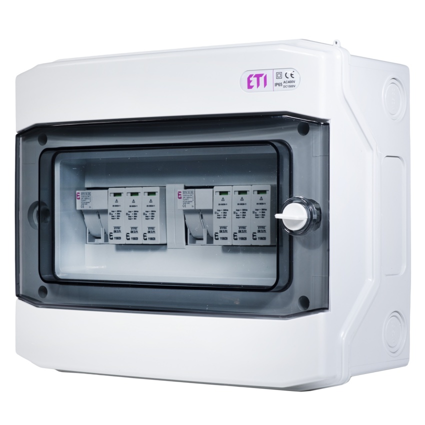 SSY ETI ROZVADĚČ RFVE-DC4-2-T2 PRO 2 STRINGY TŘ. OCHR. II NA OMÍTKU ...